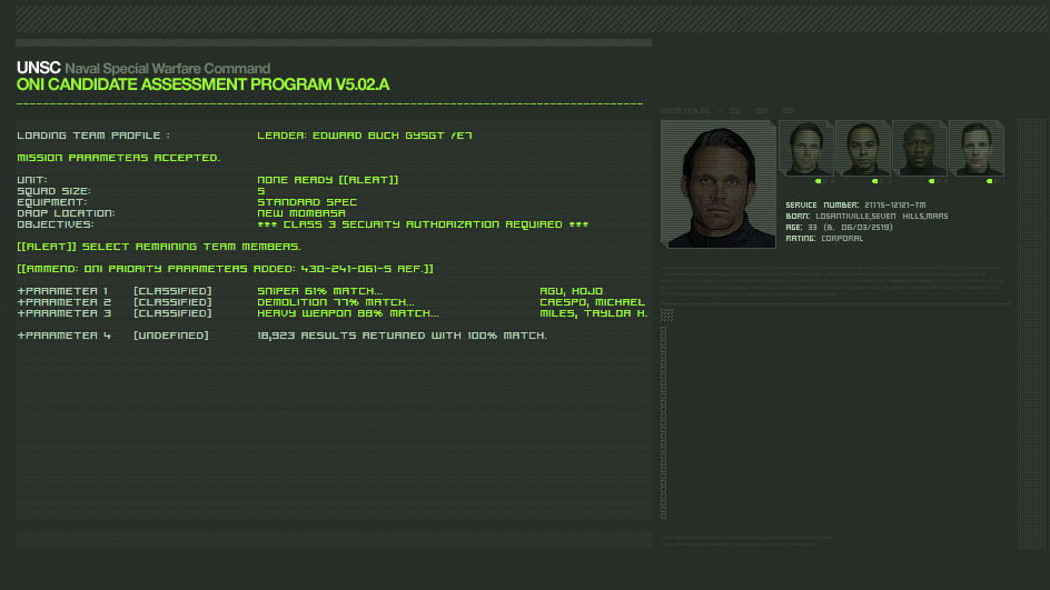Halo 3: ODST Pre-mission Evaluation - Halopedia, the Halo wiki