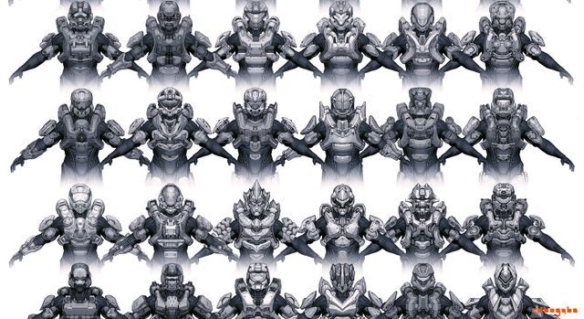 File:H4 Concept MultiplayerArmors.jpg - Halopedia, the Halo wiki